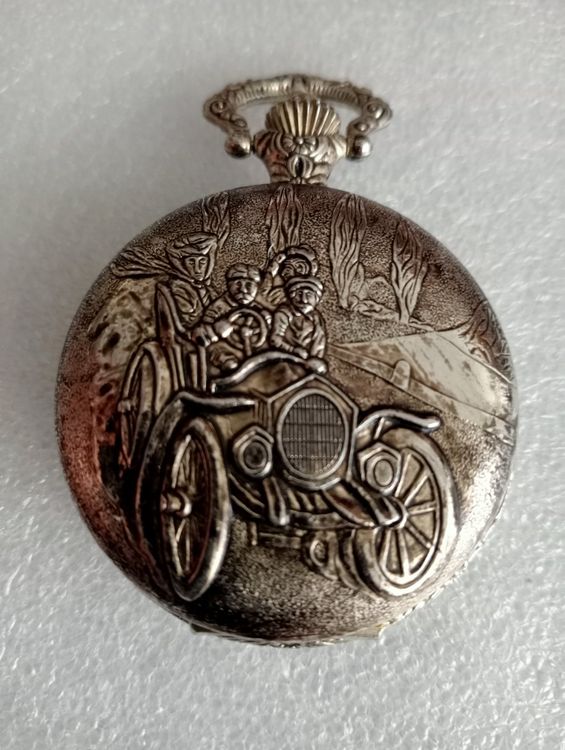 Melody Sprungdeckel Handaufzug Taschenuhr, Oldtimer Motiv (Gebraucht ...