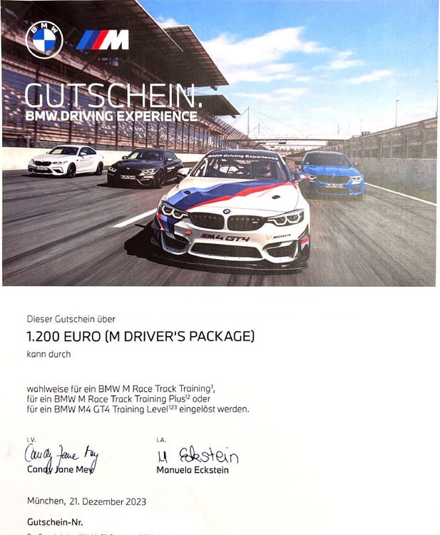 BMW M Drivers Package Gutschein | Kaufen auf Ricardo