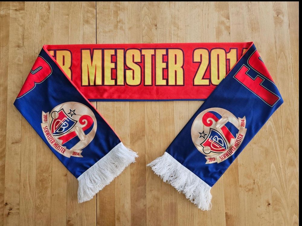 FC Basel Schal Schweizer Meister 2013 2014 FCB rot blau (Gebraucht) in ...