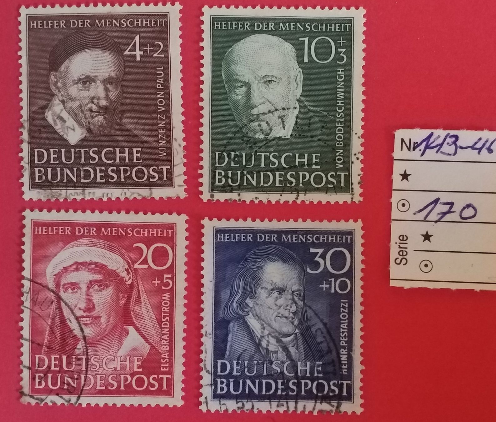 3453D) BRD, 143-46, Helfer der Menschheit ⊙ Kt. 170.- (Neu (gemäss ...