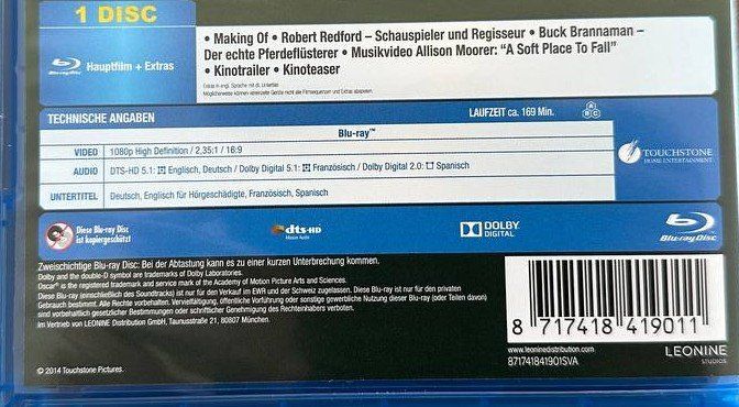 Der Pferdeflüsterer - Blu-ray mit Robert Redford. Top! (Gebraucht) in ...