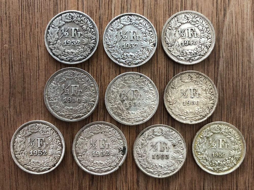 1/2 Fr., 1932, 1937, 1948, 1950 (3x), 1952 (2x), 1953, 1959 | Kaufen auf Ricardo