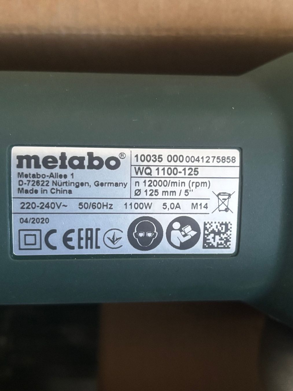 Metabo WQ 1100-125, Meuleuse d'angle, NEUF jamais utiliser (Neu (gemäss ...