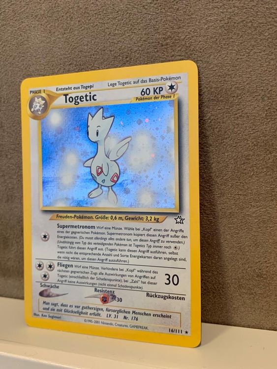 16/111 Togetic Holo Deutsch Pokemon Neo Genesis (Gebraucht) in Fislisbach für CHF 15 – mit ...