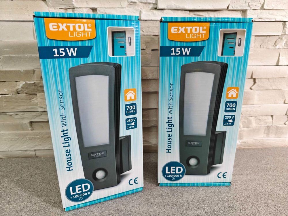 2 x LED Lampe mit Bewegungsmelder Hauslampe Außenleuchte 15W (Neu ...