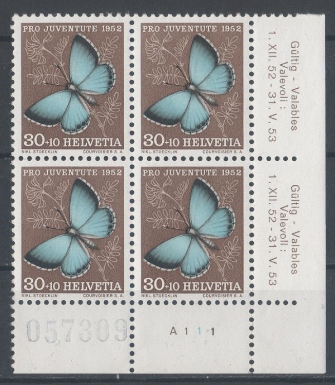 Viererblock PJ 146 mit nicht katalogisierter Retouche ** (Neu (gemäss Beschreibung)) in Egliswil ...