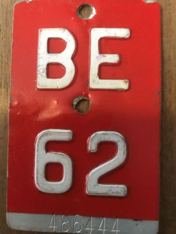 BE 62 - VELONUMMER - FAHRRADSCHILD - PLAQUE DE VELO - BE 62 | Kaufen ...