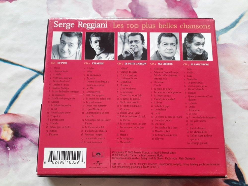 CD Serge Reggiani -coffret 5 Cds Les 100 plus belles chanson | Kaufen ...