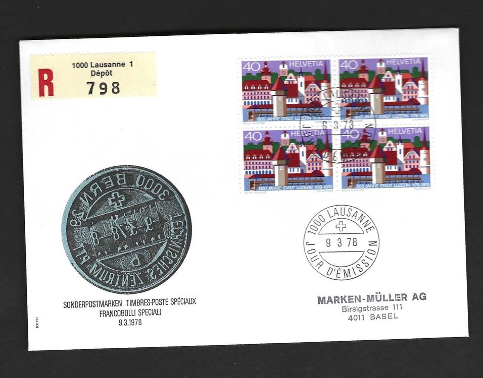 FDC Einschreiben Viererblock 78 (D'occasion) à Koblenz pour CHF 0.5 – avec livraison | Acheter ...