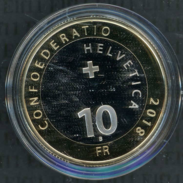 CHF__10.00 2018 Silberdist.PP sig. #0023 10 Franken (Neu und originalverpackt) in Widnau für CHF ...