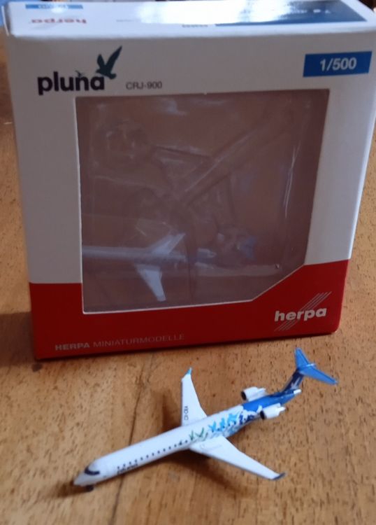 Flugzeugmodell Herpa 1:500 CRJ-900 der pluna (Neu und originalverpackt ...