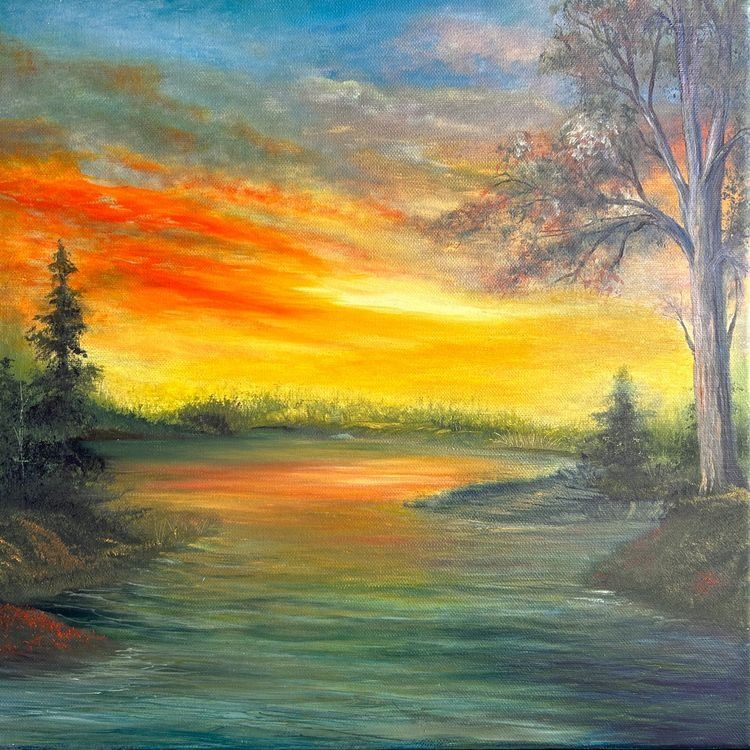 Ölmalerei "Der Tag geht zur Ruh" | Kaufen auf Ricardo