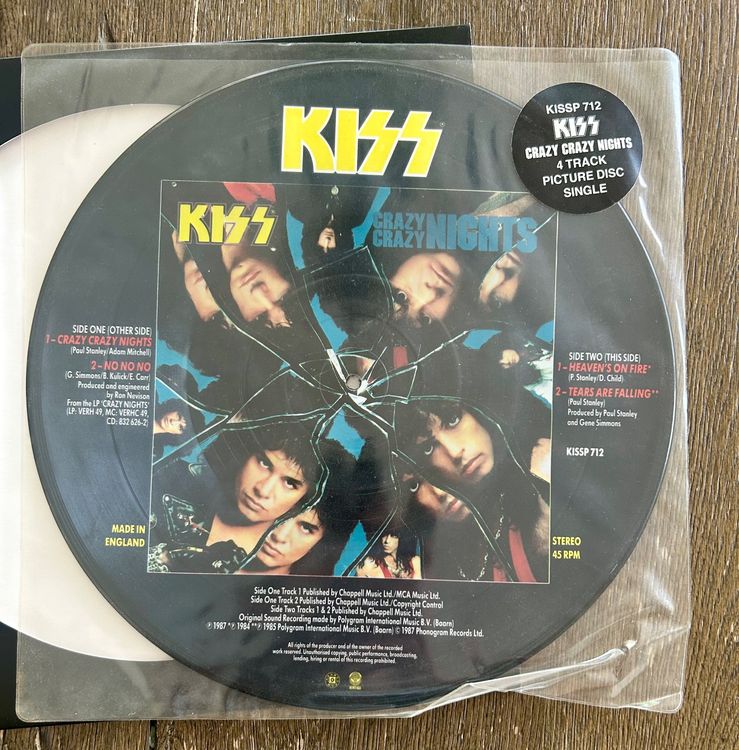KISS „Crazy Crazy Nights“ 12“ VINYL PICTURE DISC 1987 (Gebraucht) in ...