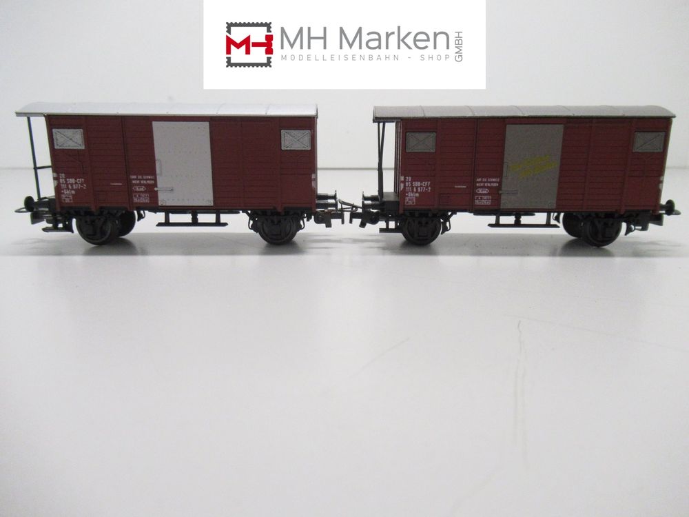 Liliput 2x 24750 gedeckte Güterwagen Gklm der SBB CFF FFS H0 (Gebraucht ...