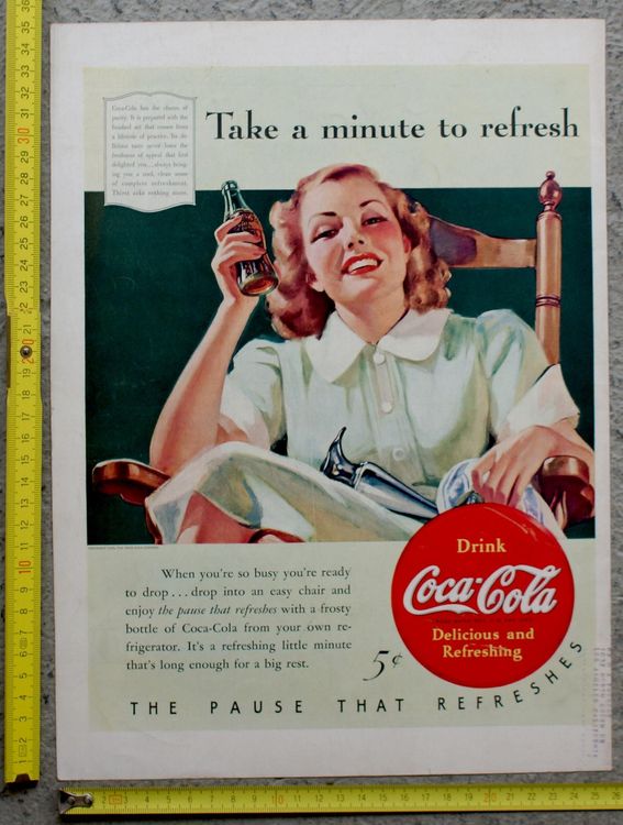 alte grosse Coca-Cola Reklame von 1940 (Gebraucht) in Pfäffikon ZH für ...