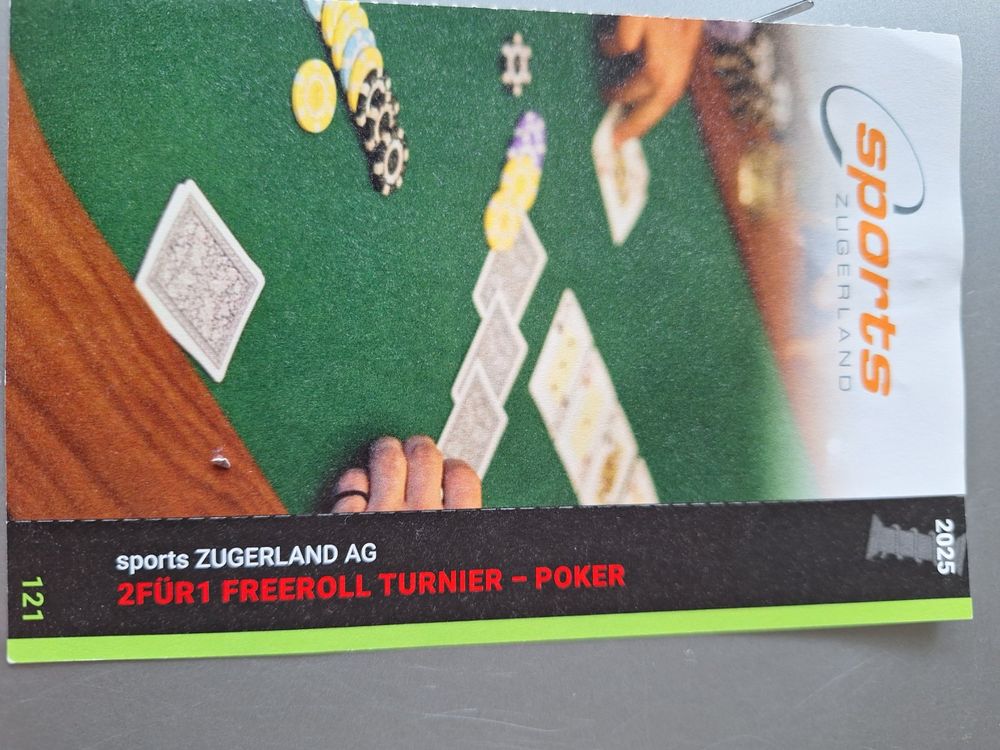 2 für 1 Poker Turnier Ticket - Sports Zugerland AG 2025 (Gebraucht) in ...