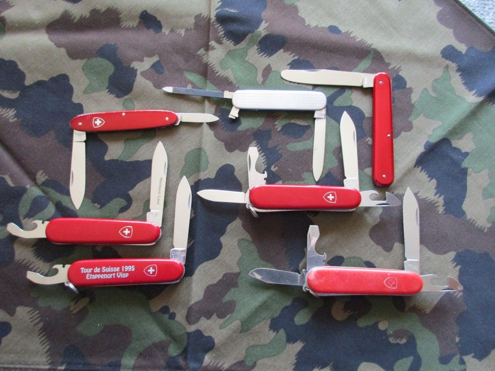 7 Sackmesser "5 mal Victorinox mit altem Logo" + 2 andere (Gebraucht ...