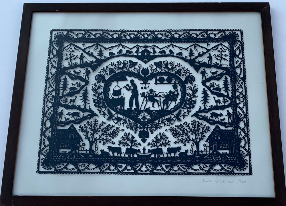 Heidi Widmer grosser Scherenschnitt (Gebraucht) in Root für CHF 465 – mit Lieferung auf Ricardo ...