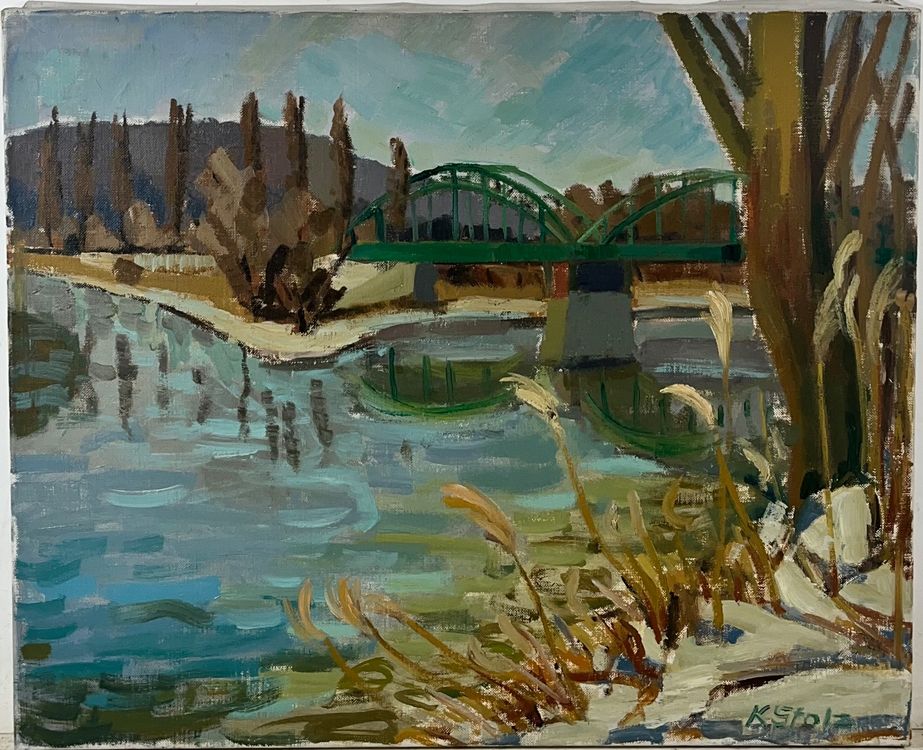 Karl Stolz - See Landschafts mit Brücke - Gemälde (Gebraucht) in Root ...