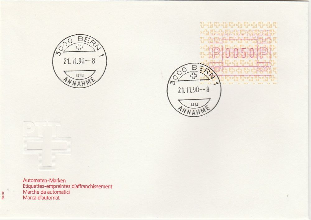 ATM Nr. 8 Frühdatum 21.11.90 Bern Kat. 80.- (Gebraucht) in Oberglatt ZH ...