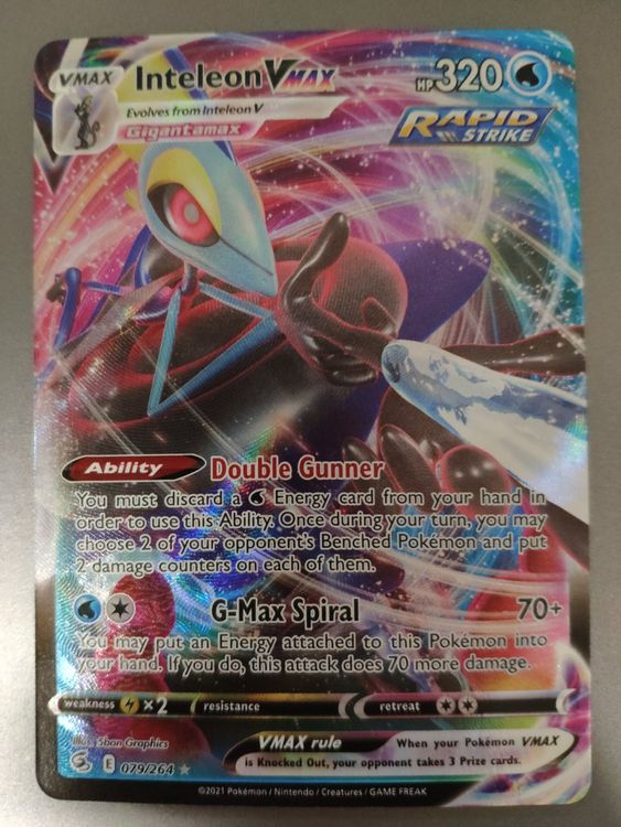 Pokemon Inteleon VMAX holo Fusion Strikes (Neu (gemäss Beschreibung ...