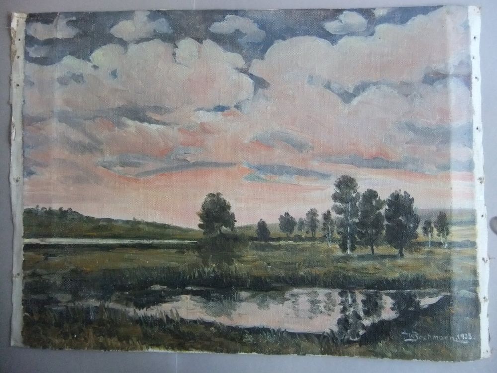 Oel auf Leinwand Landschaft von Bachmann 1935 (Gebraucht) in St. Niklaus VS für CHF 61 – mit ...