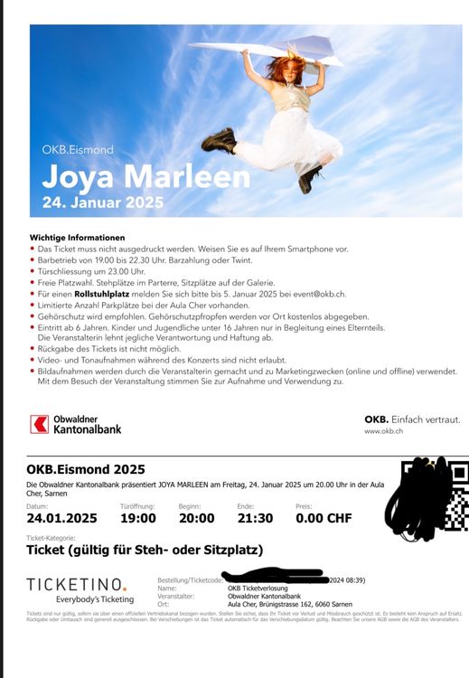 OKB Eismond 2025, 24.01., Joya Marleen (Neu (gemäss Beschreibung)) in Schötz für CHF 5 – mit ...