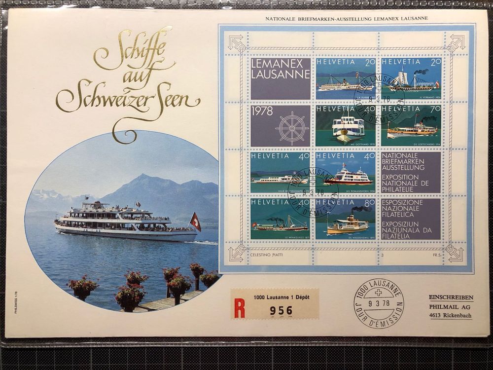 FDC Grossbrief Schiffe auf Schweizer Seen 1978 ET (Ortsn.) (Neu (gemäss Beschreibung)) in ...