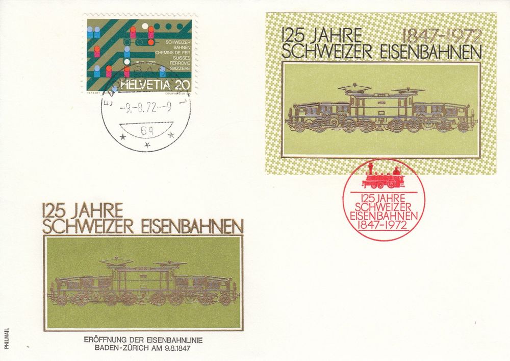1847-1972 125 Jahre Schweizer Eisenbahnen 5400 Baden (Gebraucht) in Spreitenbach für CHF 3 – mit ...
