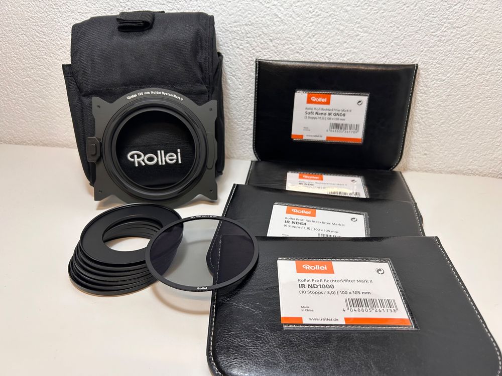 Rollei 100mm Filter-Halter Mark II mit 4 Glas Rechteckfilter (Neu ...