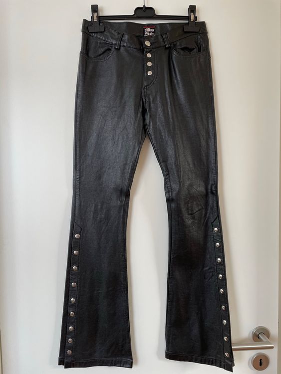 Lederhose Schlaghose Kunstlederhose Miss Sixty Luxery Gr. 26 (Gebraucht ...