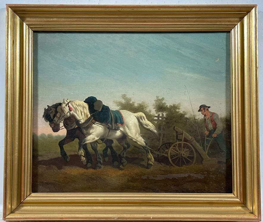 Antikes Gemälde Hirte mit Pferden unleserlich Signiert (Gebraucht) in Root für CHF 80 – mit ...