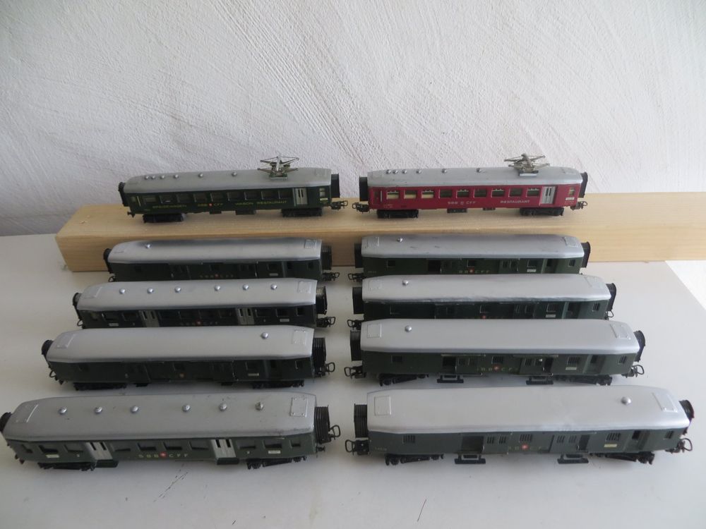 Märklin H0: Set mit 10 SBB-Personenwagen aus Blech, ohne OVP (Gebraucht ...