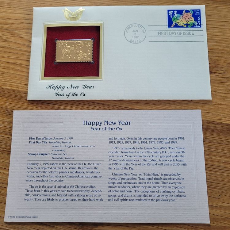 Brief mit Vergoldene Vignette USA 24 Cararts Honolulu 1997 (Gebraucht ...