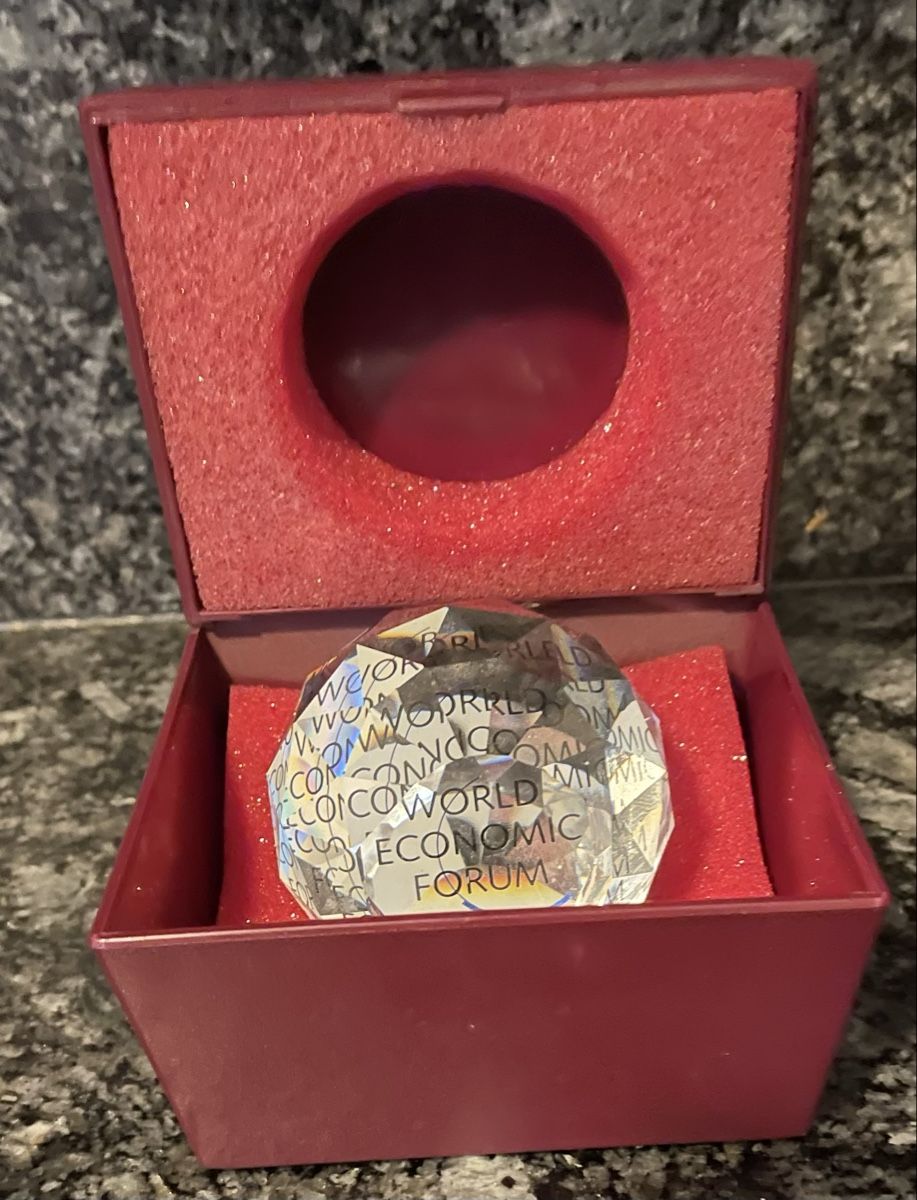 WEF Kristall mit Box - World Economic Forum Souvenir 49 (Neu und ...