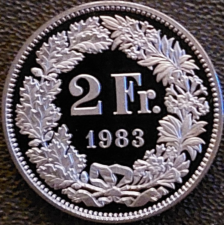 2 Franken 1983 pp / prf / in einer Münzkapsel (Neu (gemäss Beschreibung)) in Arch für CHF 6 ...