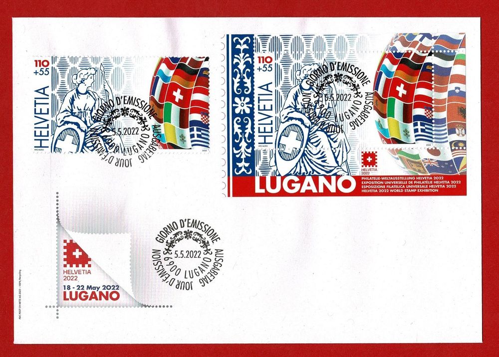 "HELVETIA" 2022 Lugano, FDC Combo ET-Voll | Kaufen auf Ricardo