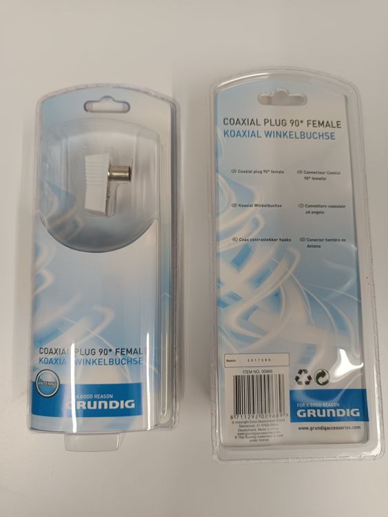96 Stück Neue Coaxial 90° Adapter GRUNDIG (Neu und originalverpackt) in ...