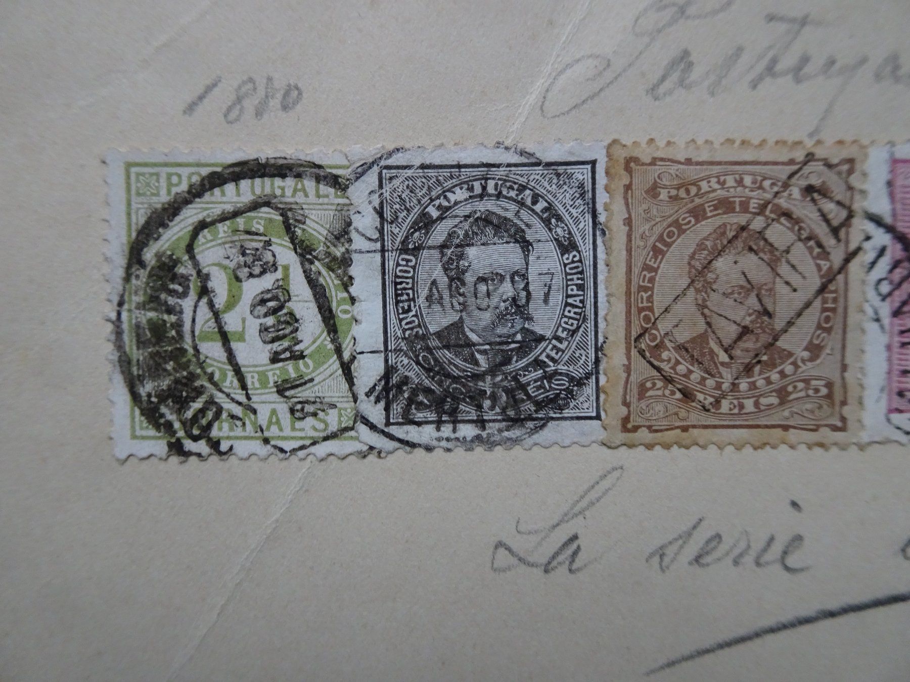 P O R T U G A L, Brief und 5 alte Marken, ab 1880 (Gebraucht) in Stäfa ...