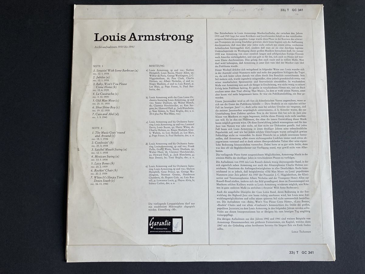 Louis Armstrong - Archiv-Aufnahmen 1935-41 (Gebraucht) in Schlosswil ...