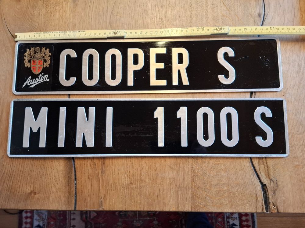 Mini Cooper S & Mini 1100 S, alte Auto - Schilder Paar (Gebraucht) in ...