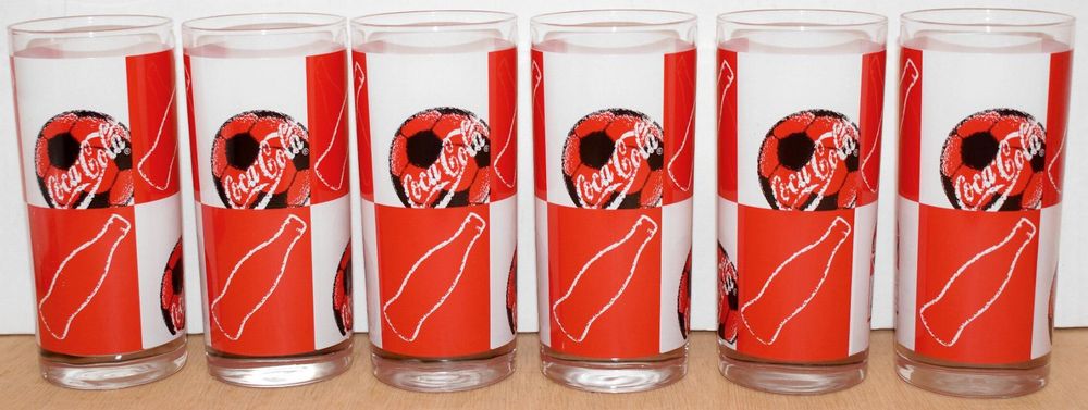6 Coca-Cola Gläser Fussball-WM 98 ca. 2,5 dl (B02-03) (Neu (gemäss Beschreibung)) in Pfäffikon ...