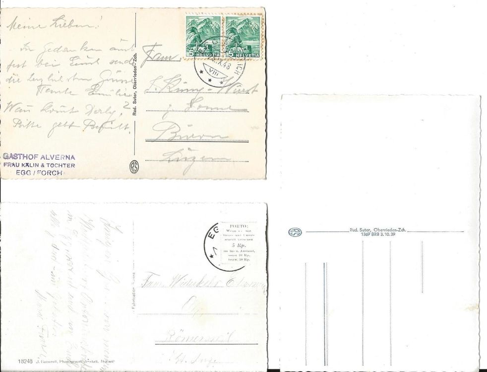 Egg ZH 3 AK Kirche St. Antonius ab ca.1940 sehr gut erhalten (Neu ...