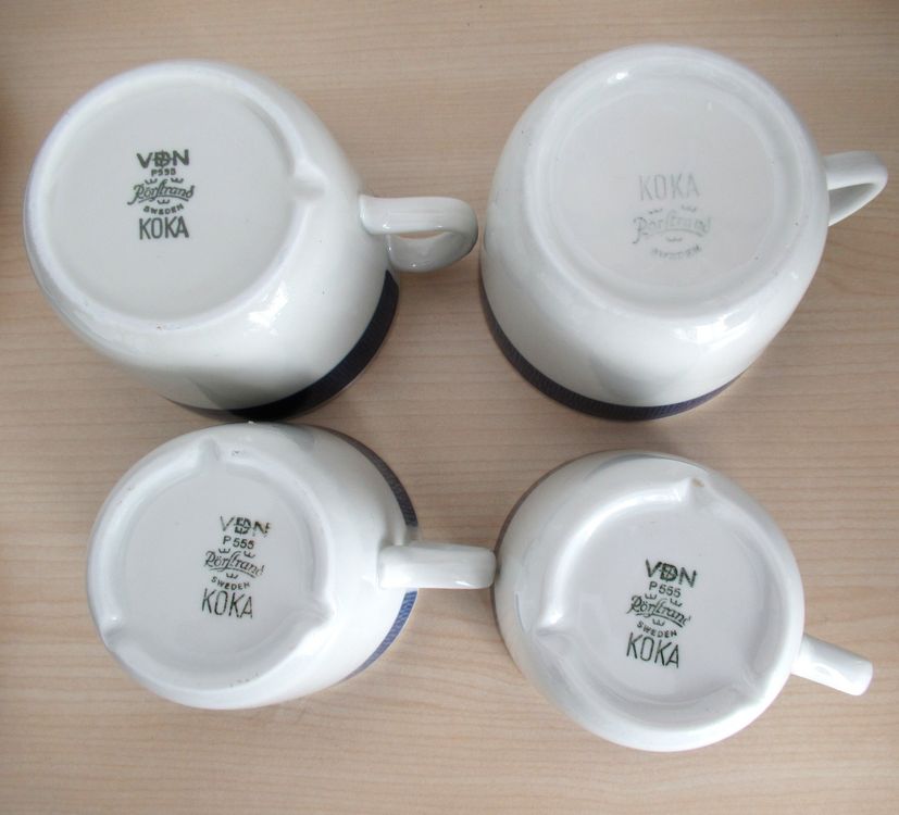 RÖRSTRAND KOKA 2 TEE + 2 KAFFEETASSEN UND 1 CREMIER (Gebraucht) in ...