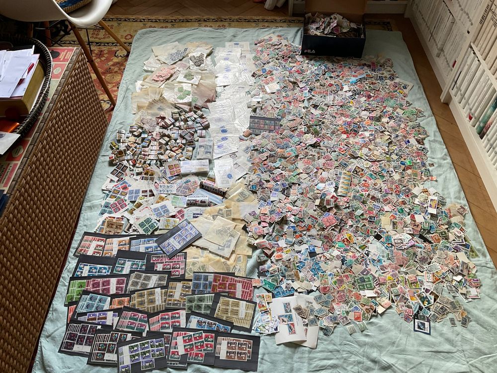 6.2 Kg. SCHWEIZ + WELT ABGELÖSTE BRIEFMARKEN SUPER SAMMLUNG (Gebraucht ...