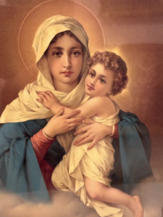 Heilige Bild Maria und Kind mit wunderschöne Rahme (Neu (gemäss ...