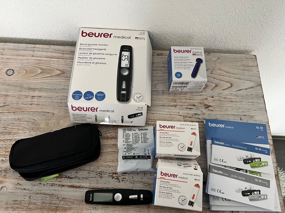 Beurer Blutzuckermessgerät GL50 + Zubehör, Neuwertig (Gebraucht) in ...