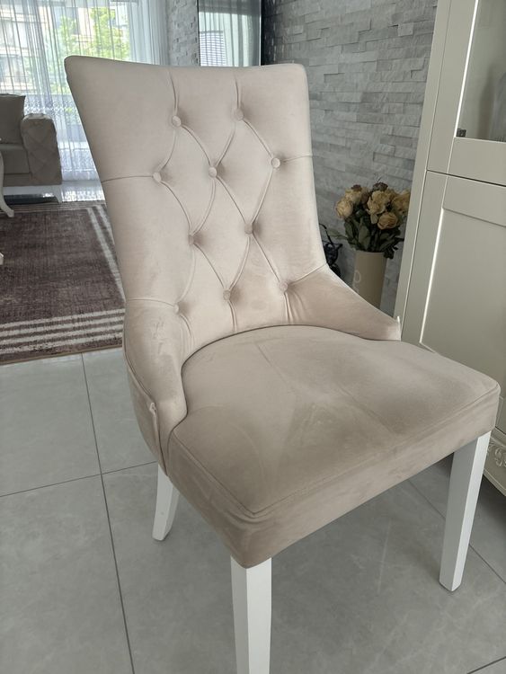 Luxus Beige Stuhle Samt Bilder