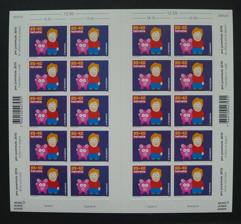 PJ 2010 Zierbogen J398B postfrisch + fehlerfrei, Kat: 625.- (Neu (gemäss Beschreibung)) in ...