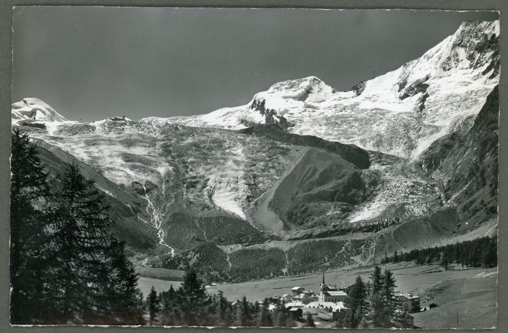 AK sw Saas-Fee VS Allalinhorn,Feegletscher,Alphubel ≈ 1957 | Kaufen auf Ricardo